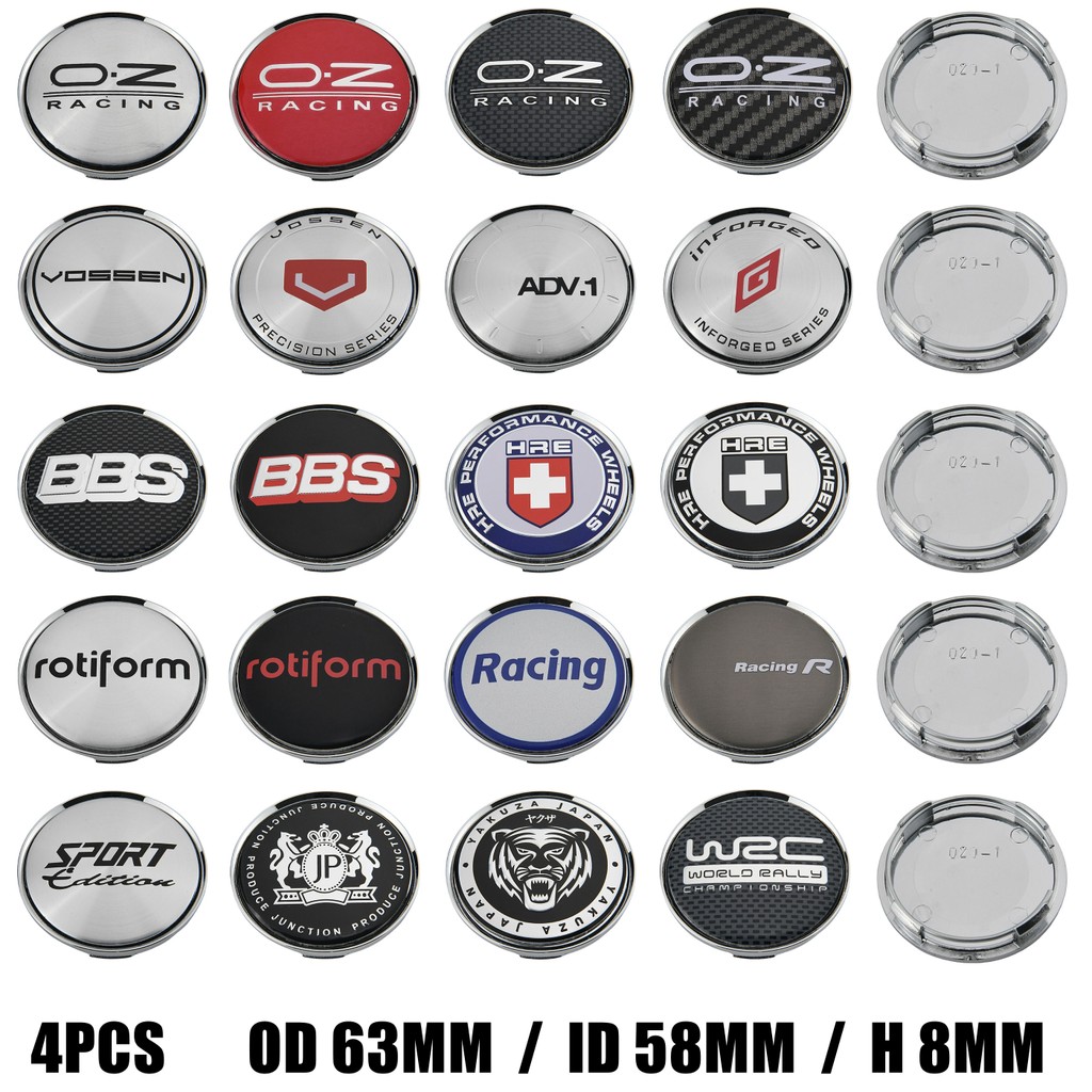 63mm VOSSEN Wheel Cap INFORGED Emblem OZ Rim Center Cap Wheel Cover Hub ...