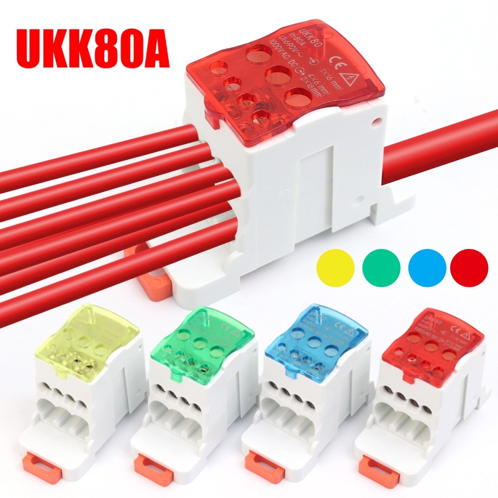 UKK80A Single-pole Terminal Block Connector One Into Multiple Branch Line Terminal Rail Splitter ...