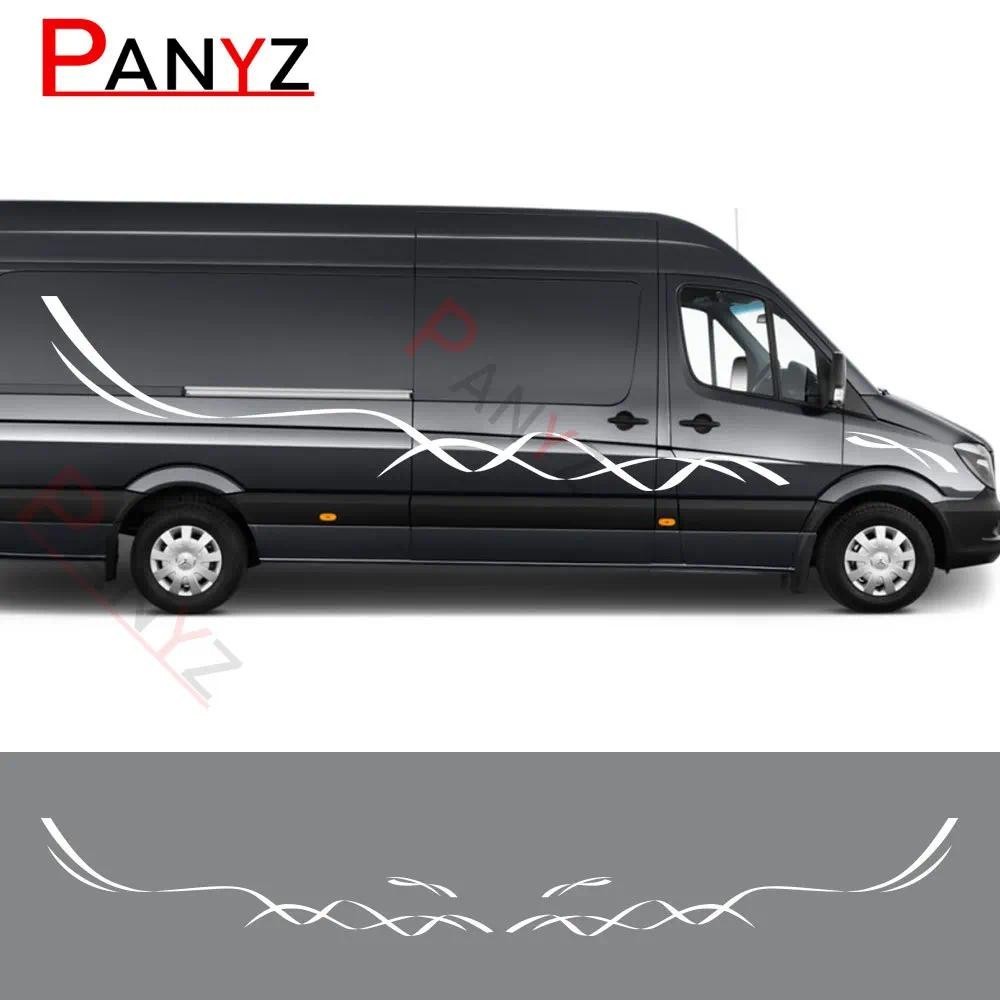 SWB Car Both Side Stickers Camper Van Sports Stripes Graphics Vinyl ...
