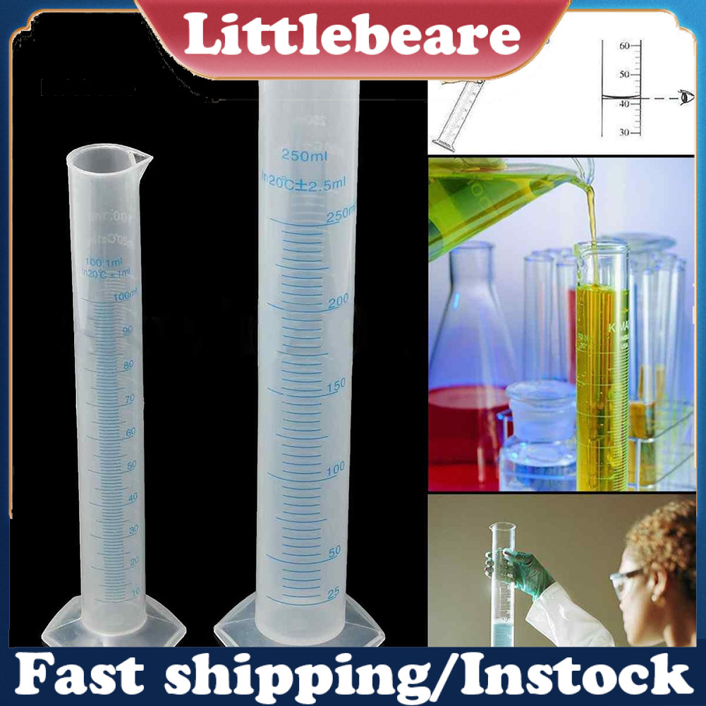 LLB 100/250ml Plastic Measuring Graduated Cylinder Liquid Lab Test ...