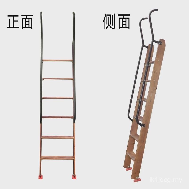 Wooden Ladder Straight Ladder Household Up and Down Bed Ladder Single ...