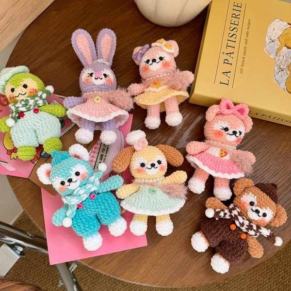 Ah barang kecil bulu mengait diy boneka buatan tangan Disney kek rantai ...
