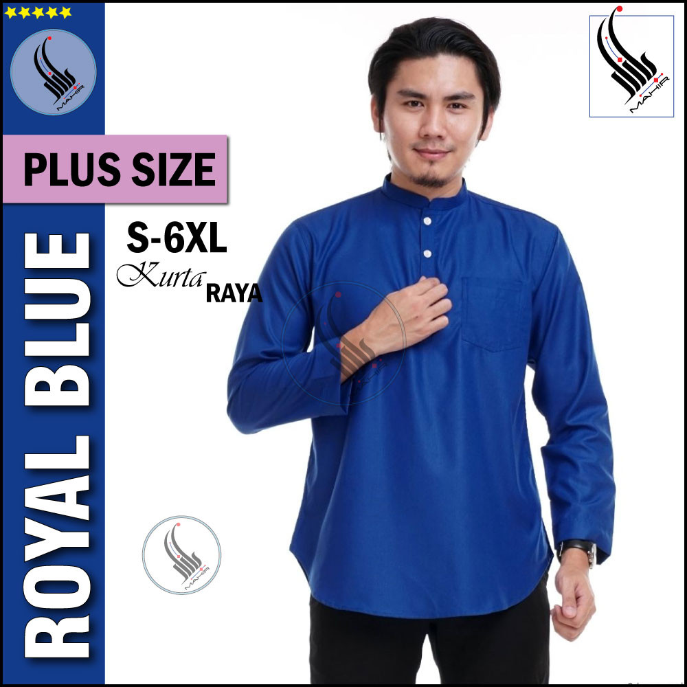 ROYAL BLUE * Kurta RAYA PREMIUM / KURTA DEWASA / KURTA COTTON / KURTA ...