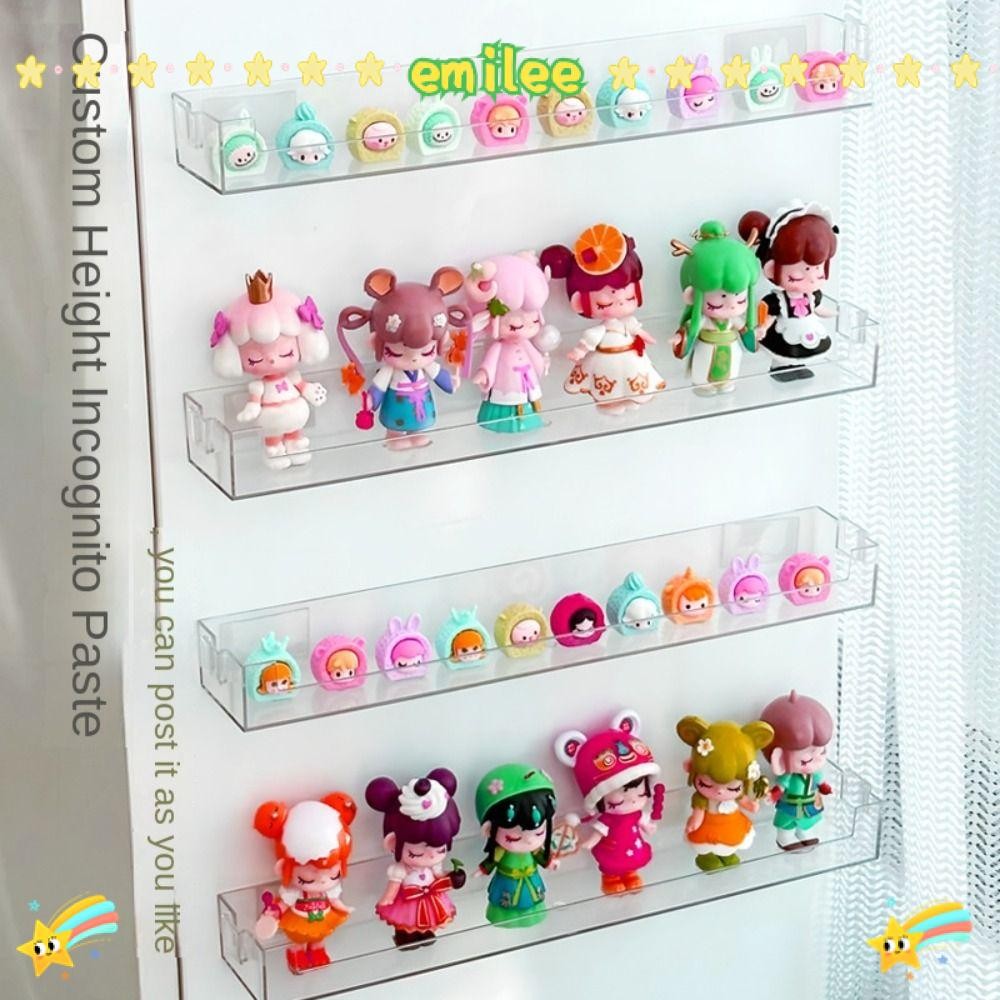 EMIL Pop Mart Display Rack, Doll Storage Rack Transparent Figurine Display Box, Wall Mounted ...