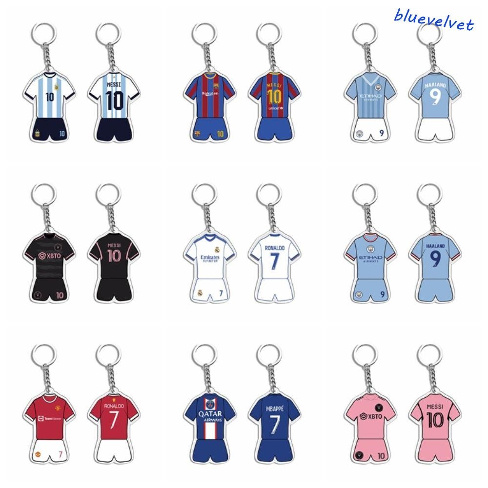 BLUEVELVET Football Star Keyring, Ronaldo Mbappe Football Keychain ...