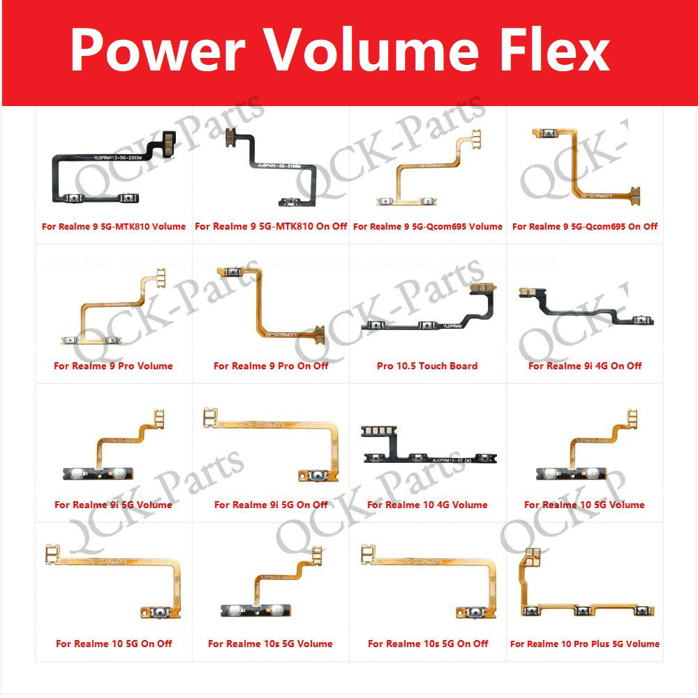 For OPPO Realme 9 9i 10s 10 Pro Plus 4G 5G Mute Switch Power Key Ribbon ...