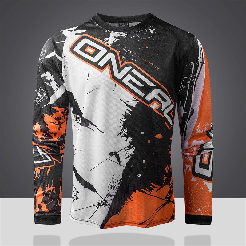 Motorcycle Jersey shirt apparels Long Sleeve cycling for men Bike Rider Racing (Add 1 Size ...