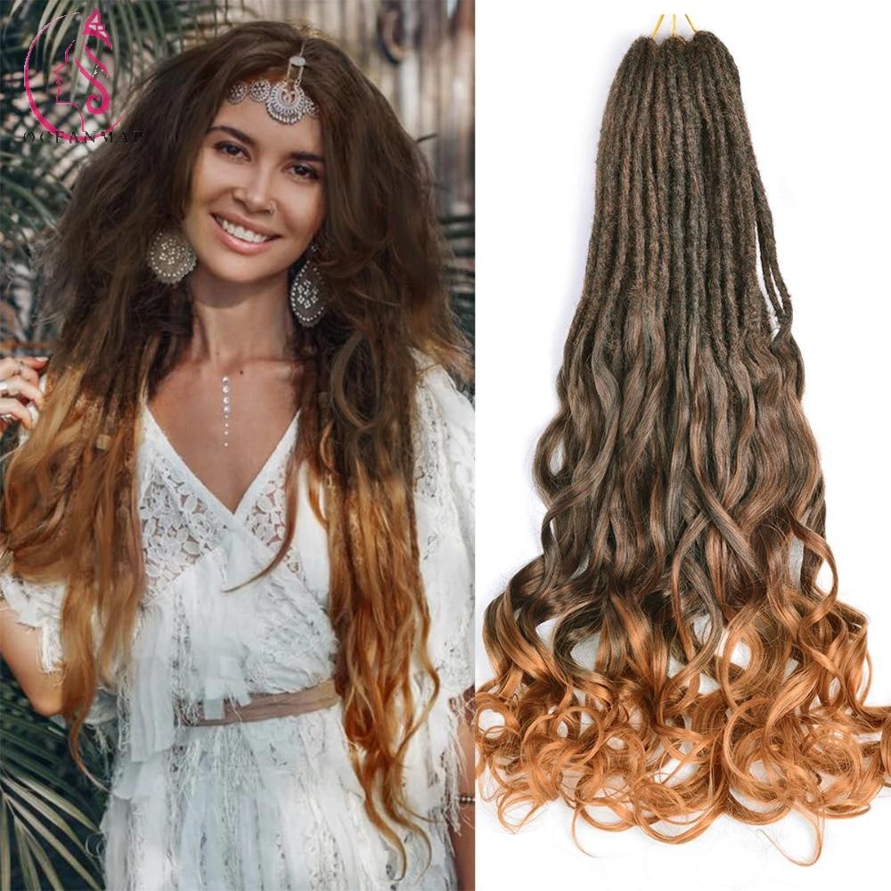 OCEANMAP 10strands French Curl Dreadlocks, Ombre Handmade Synthetic ...