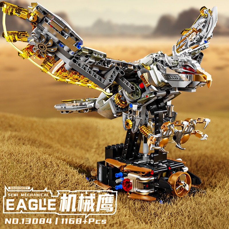 Moc Mechanical Eagle Blue Eagle Compatible Lego Building Block Assembly ...