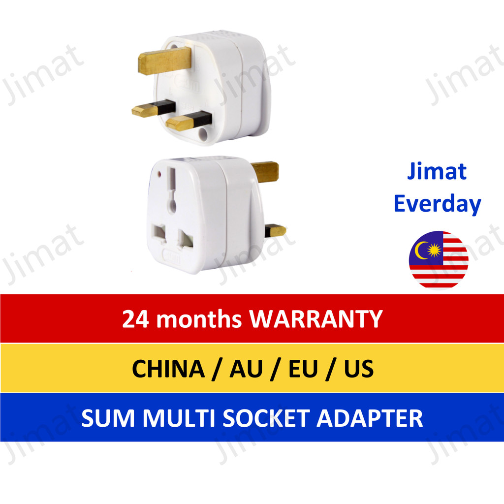 SUM Multi Universal Adapter Adaptor socket full copper Heavy duty neon ...