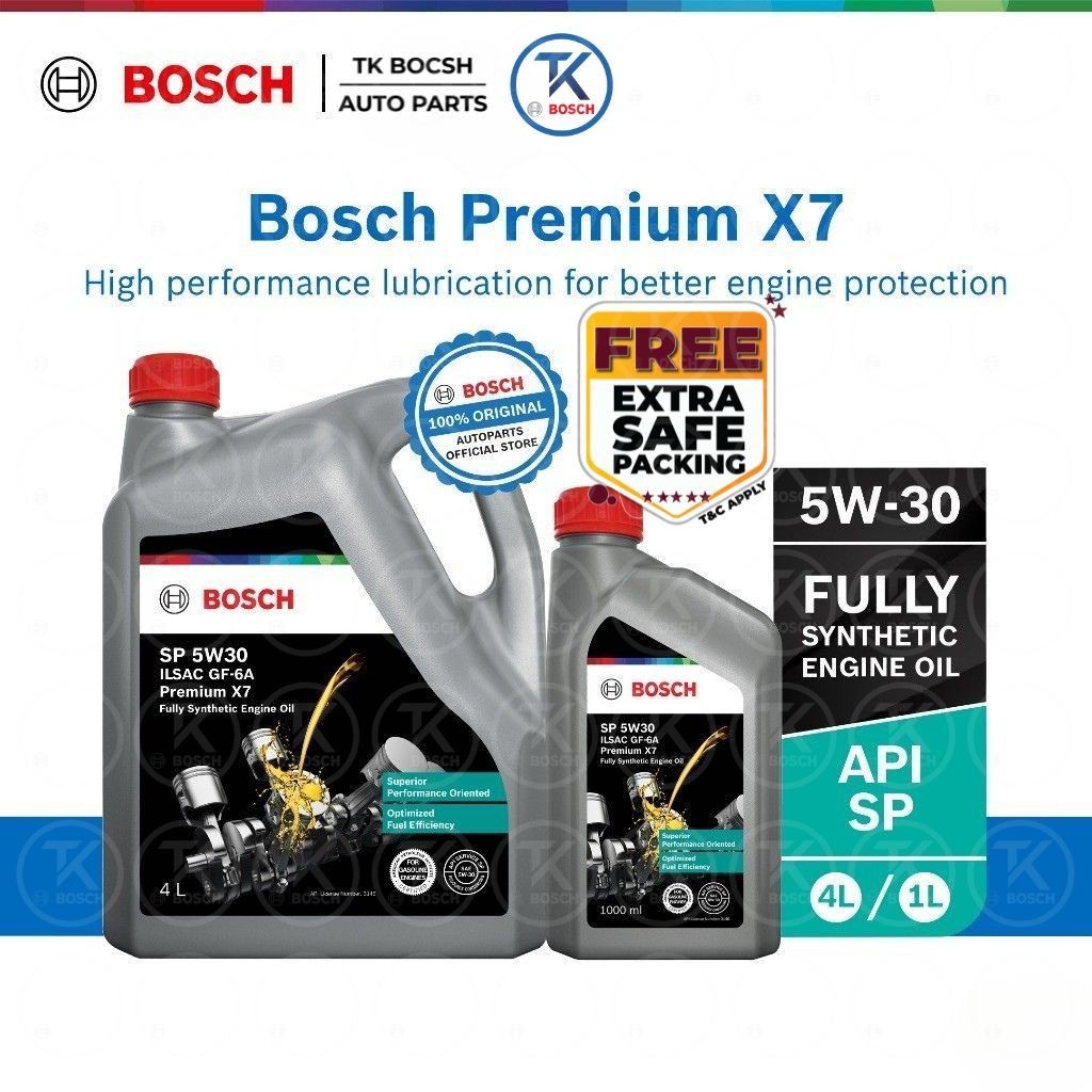 Bosch Premium X7 5W30 API SP Fully Synthetic Engine Oil Minyak Hitam ...