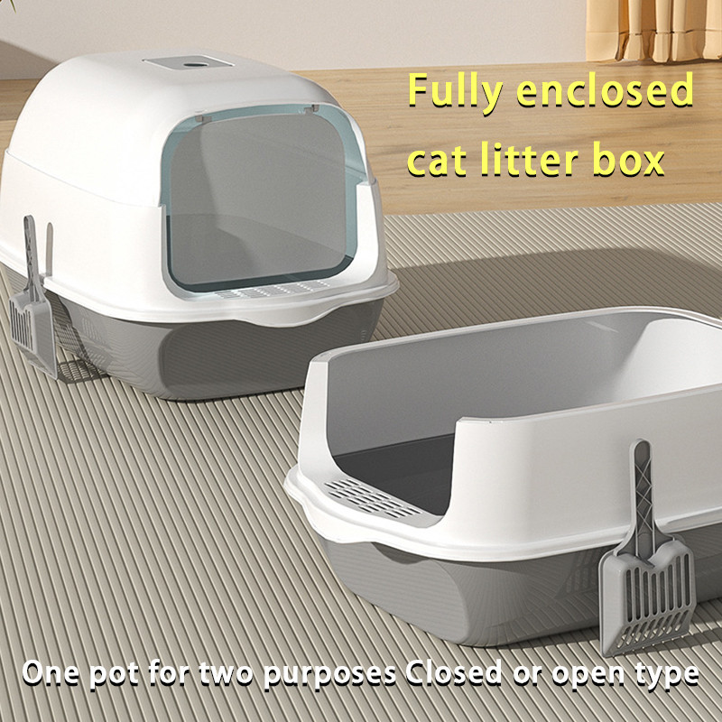 Large Cat Litter Basin Pet Cat Litter Box Fully Enclosed Cat Toilet Pet ...