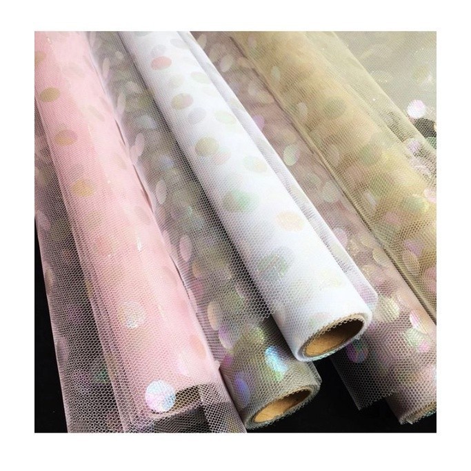 1 roll 4.5m Net Polkadot Shine Net Bouquet Wrapping Kertas Balut Hadiah ...