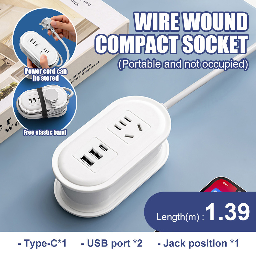 3 Pin Adapter Retractable Hidden Adapter Socket USB Port Power ...