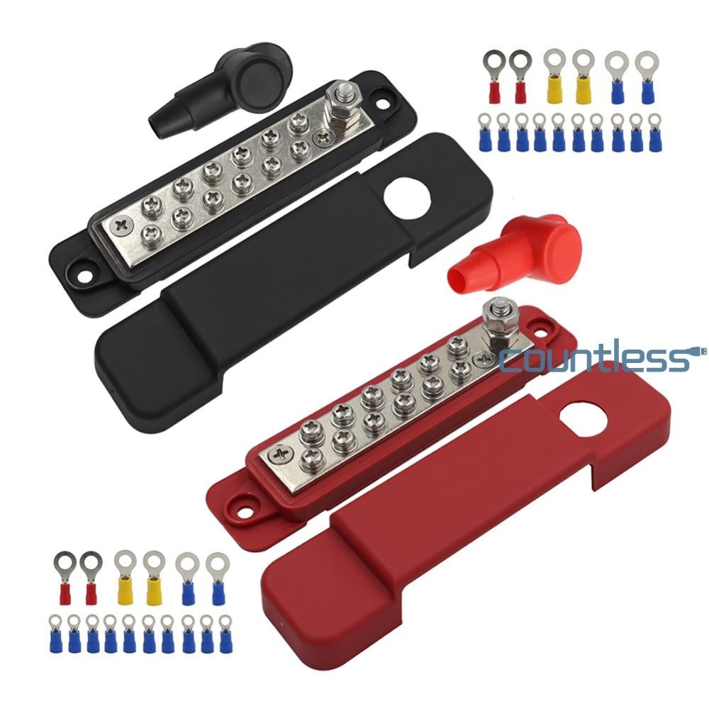 2Pcs Busbar Terminal Block with Cover 48V 180A Electrical Terminal ...