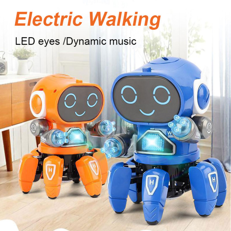 Battery Dancing Robot Toys with Music LED Colorful Flashing Lights ...