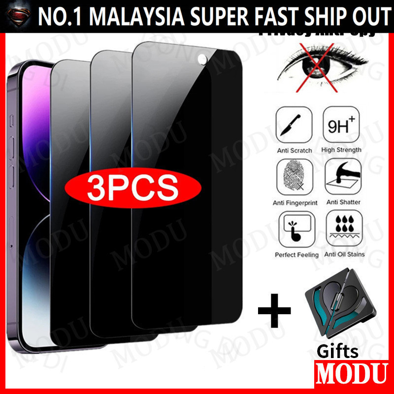 SP 3Pcs Anti-Spy Privacy Tempered Glass Compatible For Samsung A15 A24 A23 A22 A21S A32 A31 A20S ...