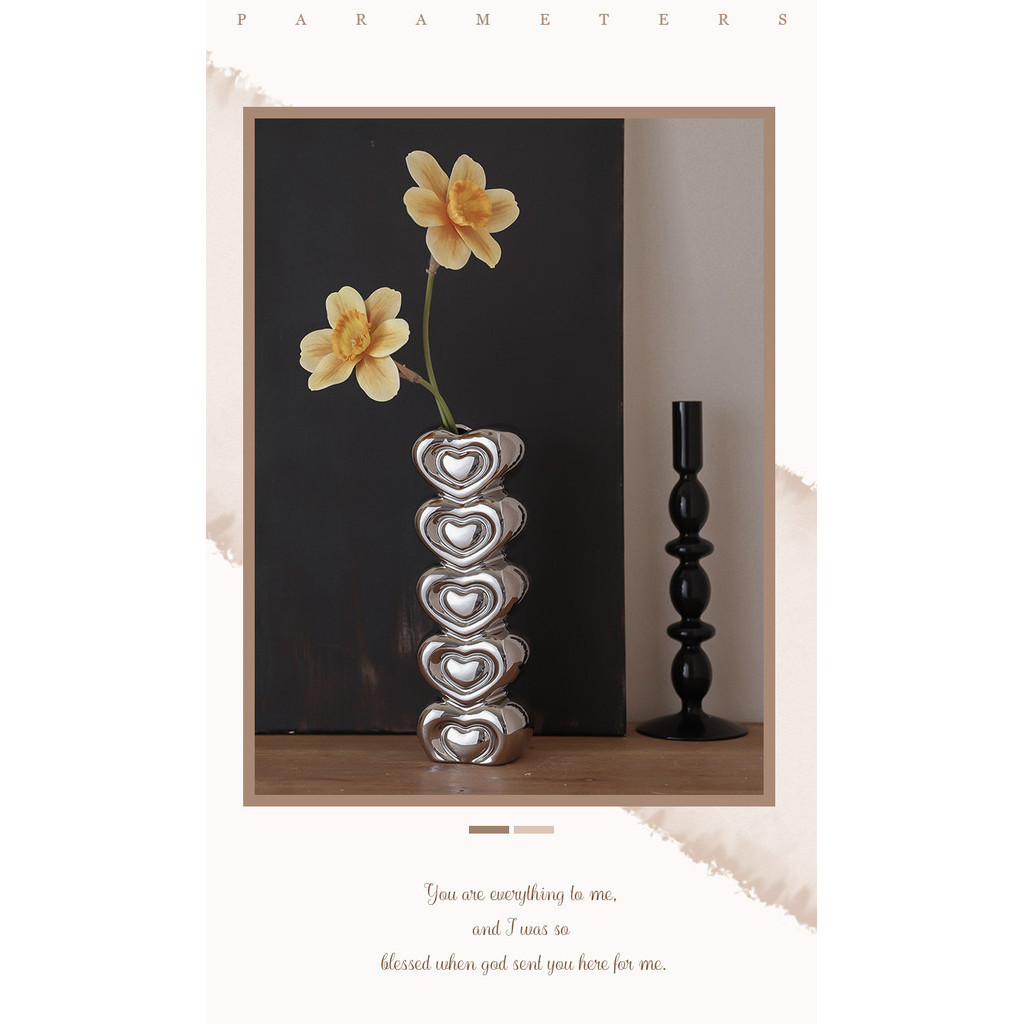 Love heart vase ornaments flower pot | Shopee Malaysia