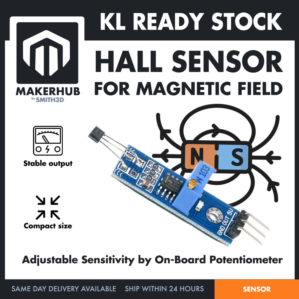 YS-27 Hall Effect Sensor Module Magnetic Field Sensor For Arduino IOT ...