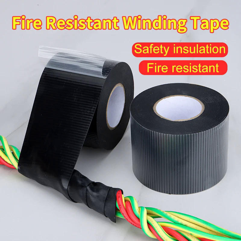 5M Strong Fireproof Insulation Adhesive Tape Black Self-Adhesive Cable ...