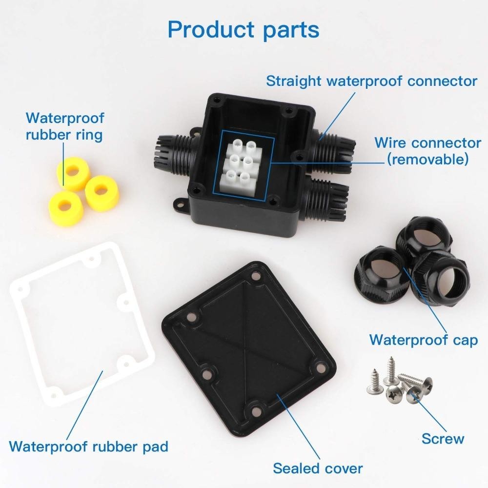 DEMO3 Electrical Junction Box,Tee 1 In 2 Out With Terminal G712 IP68 3 ...
