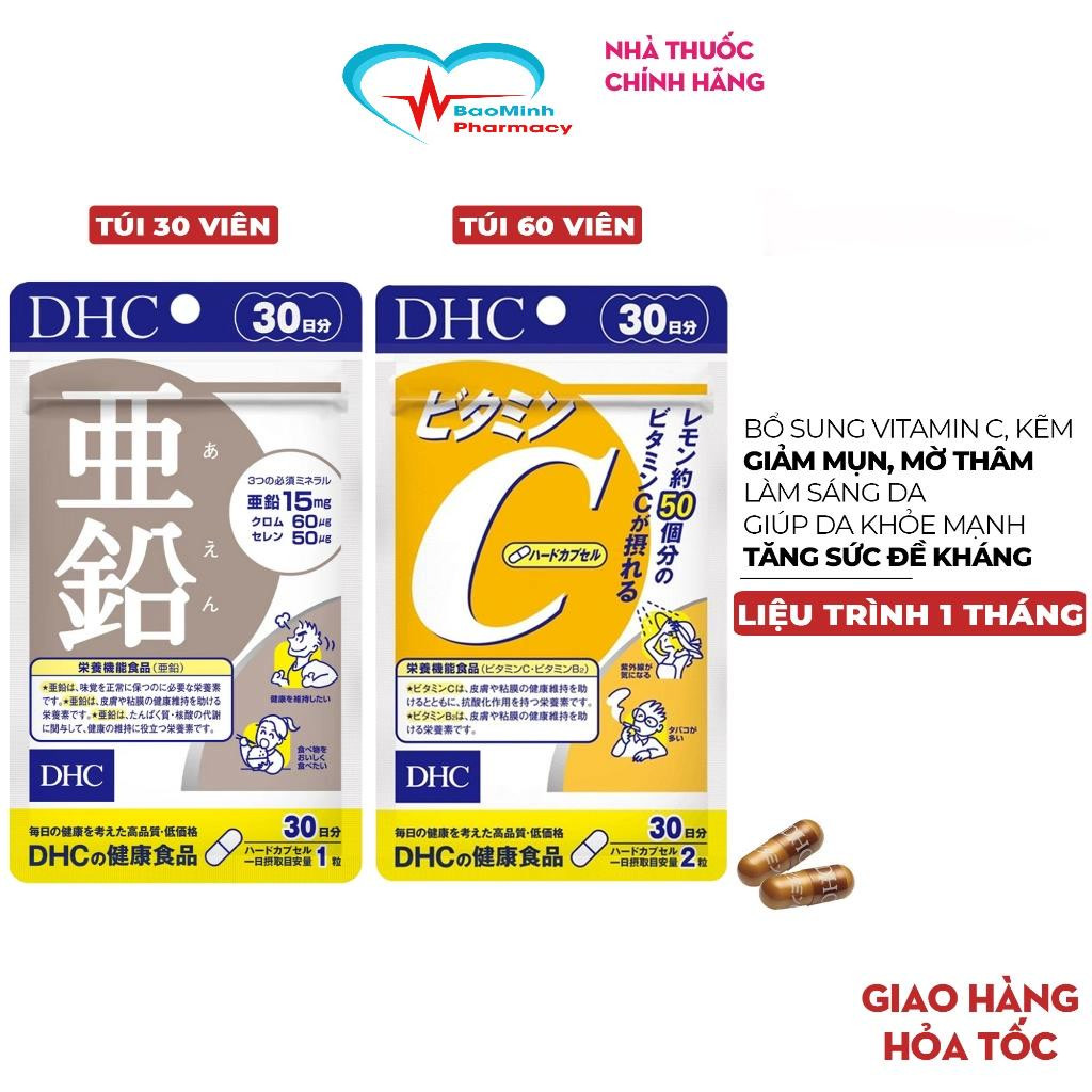 Combo to brighten dark skin DHC Zinc 30 tablets and DHC Vitamin C 60 ...