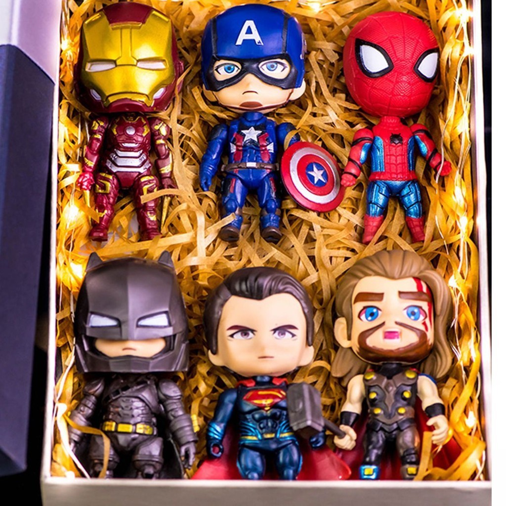 Marvel Q Version Doll Avengers Iron Man Figure Spiderman Toy Model Doll ...