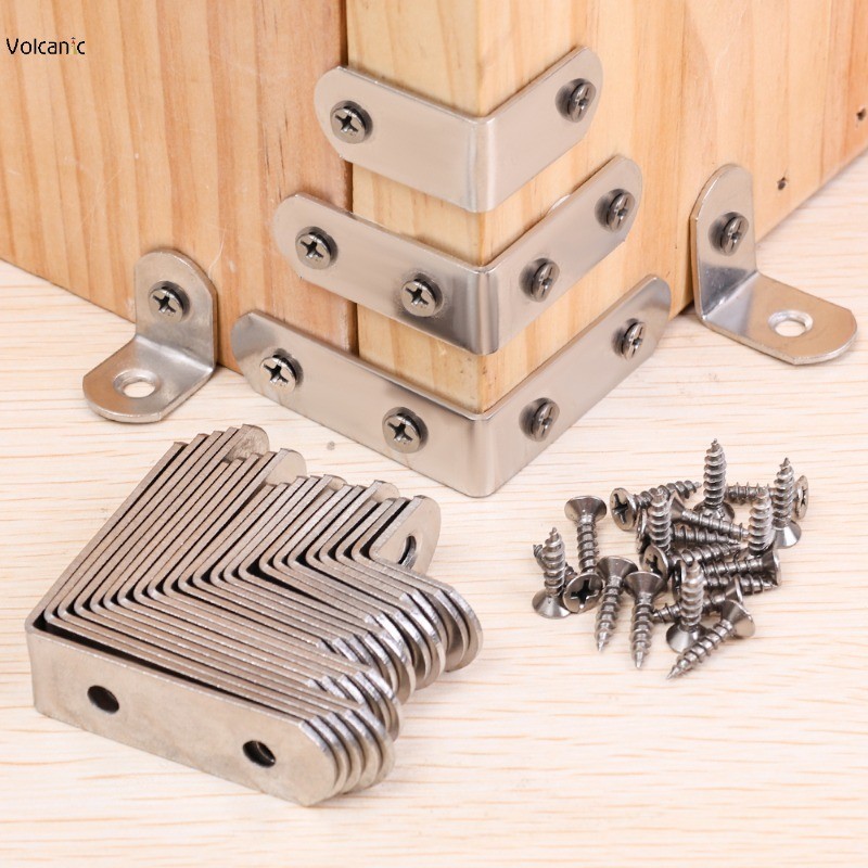 1Set L-Shape Fixed Bracket Connector New Thickened Stainless Steel 90 ...