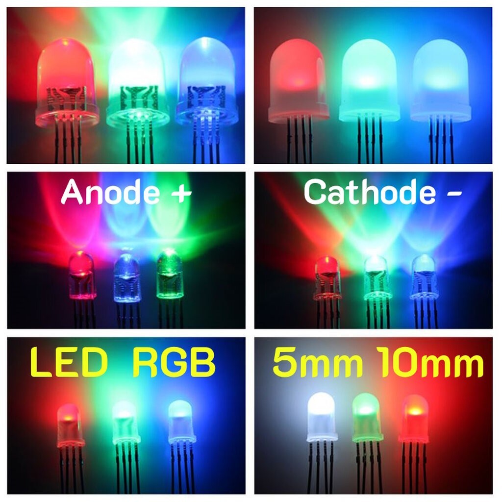 RGB 5mm 10mm led Common Anode Cathode Light Emitting Diode | Shopee ...