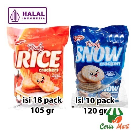 Naraya Rice Crackers Sweet Salted Snow Krekers Sweet Salted Rice Halal ...