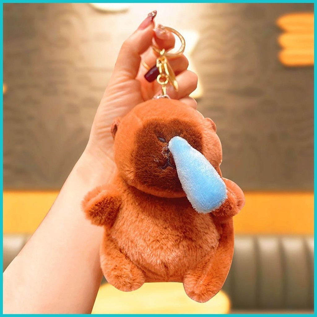 Stuffed Capybara Keychain Stuffed Cartoon Keyring Plush Cartoon ...
