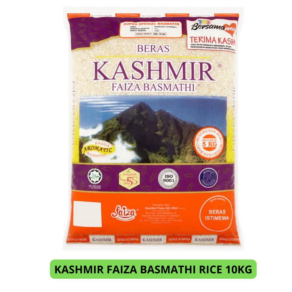 KASHMIR FAIZA BASMATHI RICE 10 KG Beras Kashmir Faiza | Shopee Malaysia