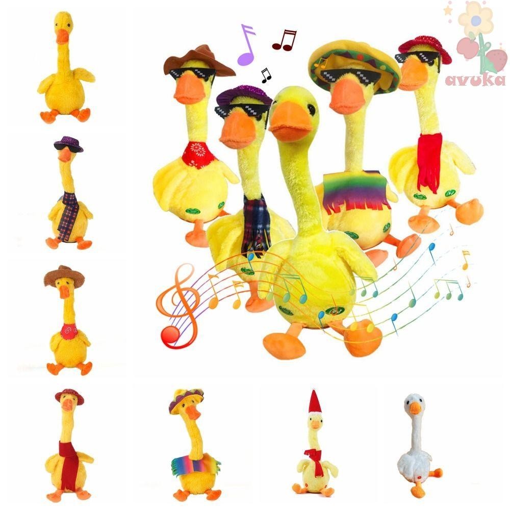 AVUKA Electric Duck Plush Toy, Talking Animals Sound Recording Dancing ...