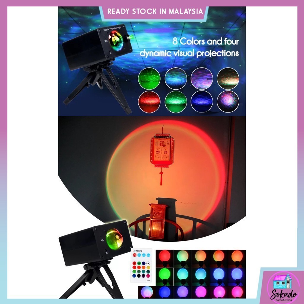 Rainbow LED Galaxy Sunset Lamp Red Projector Led Night Light Sun ...