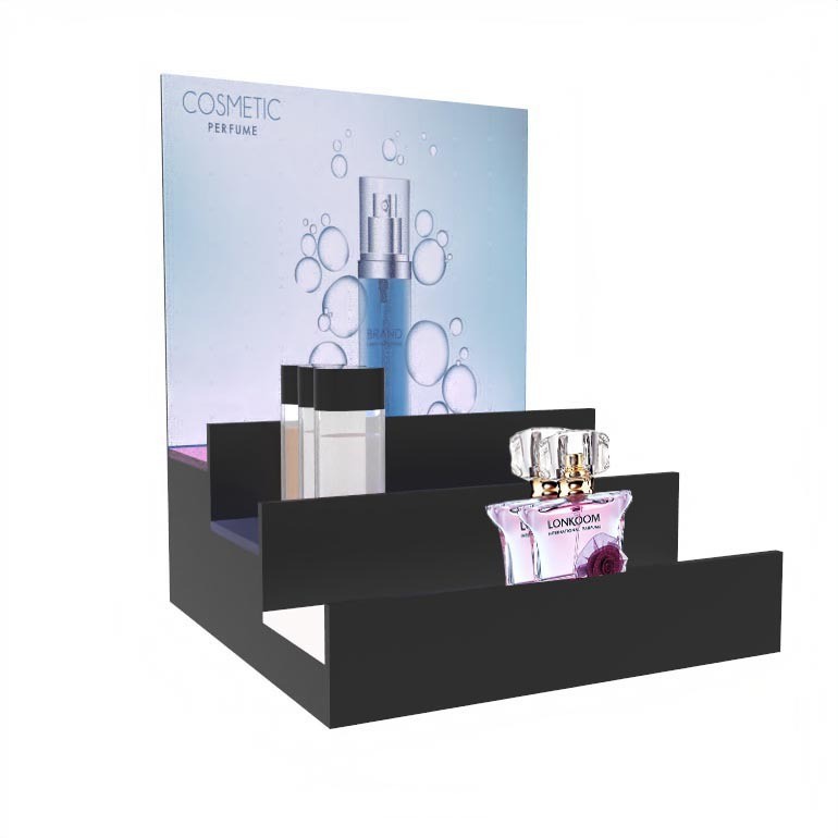 Acrylic Cosmetic Display Stand Perfume Hand Cream Display Props Ladder ...