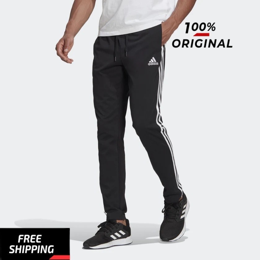 Adidas ESSENTIALS SINGLE JERSEY TAPERED OPEN HEM 3-STRIPES PANTS GK8995 GK8997 | Shopee Malaysia