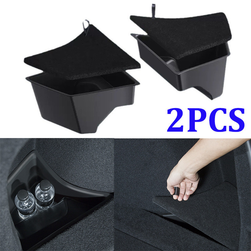 4pcs 2024 Tesla highland Rear Trunk Organizer Storage Boxes with Lids ...
