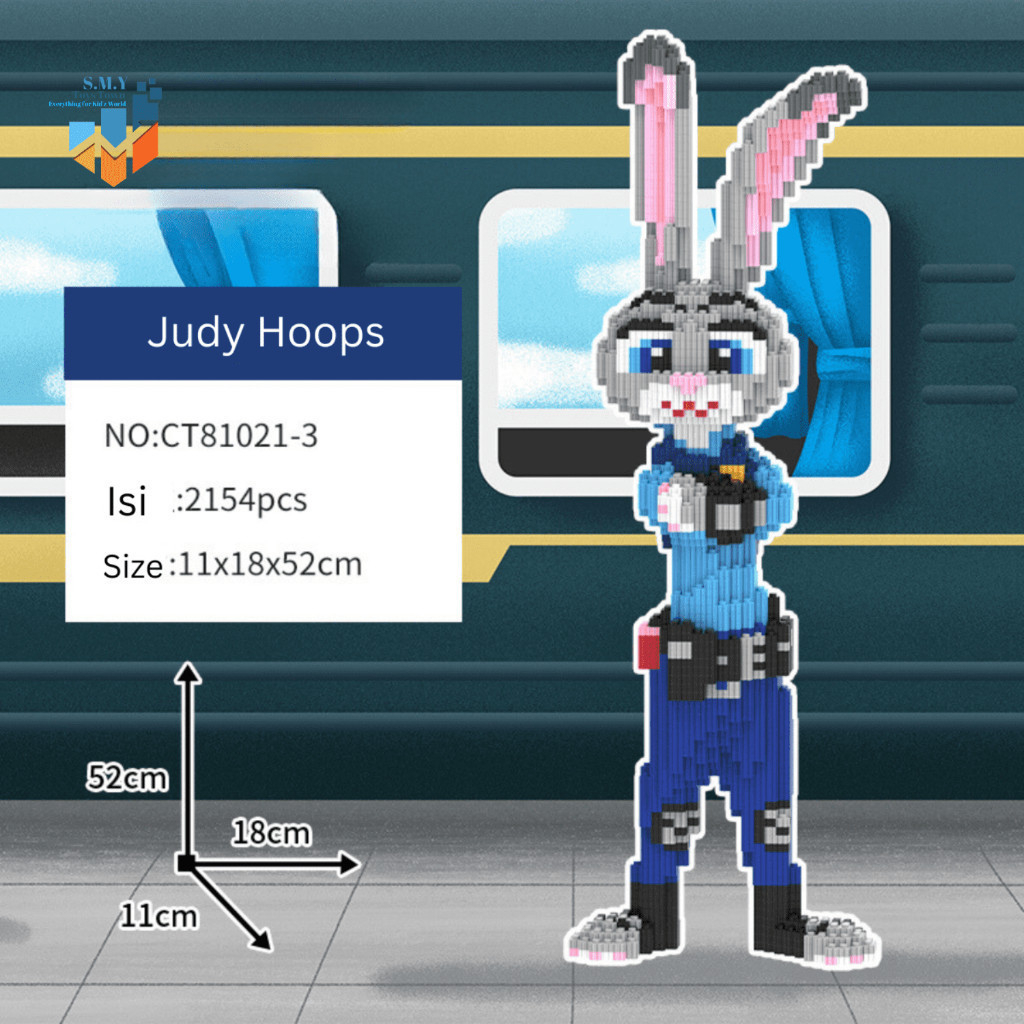 Original Nano Blocks ZOOTOPIA JUDY HOPPS MEDIUM 3D Model, Stacking ...