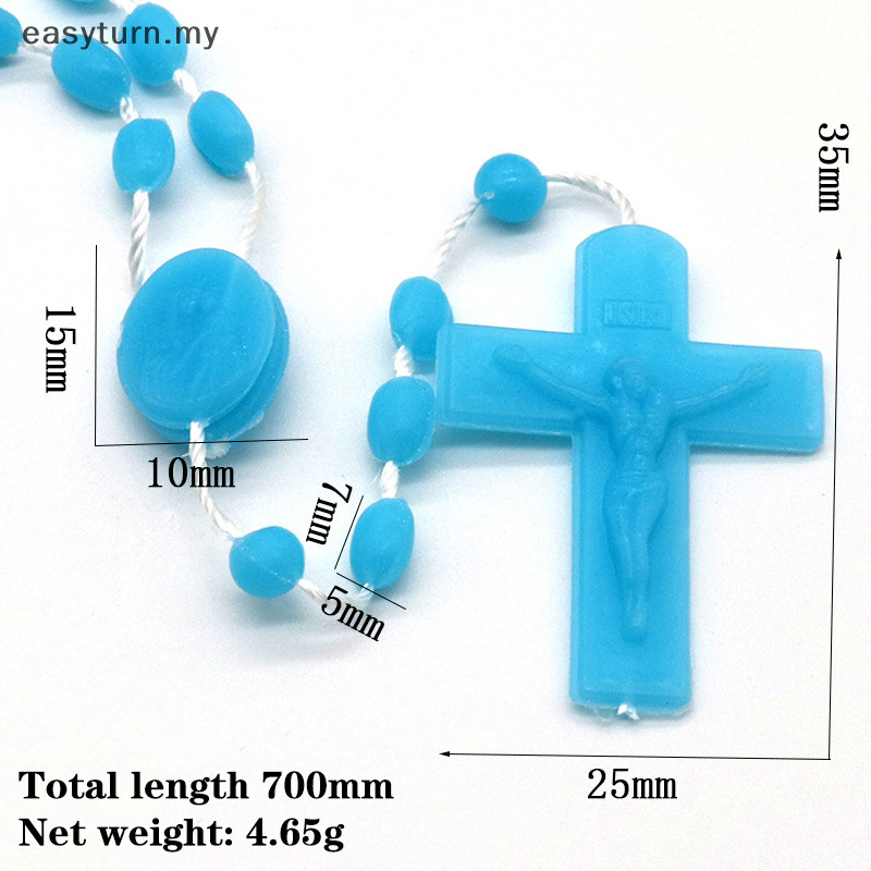 easyturn Luminous Catholic Christ Jesus Cross Plastic Rosary Crucifix ...