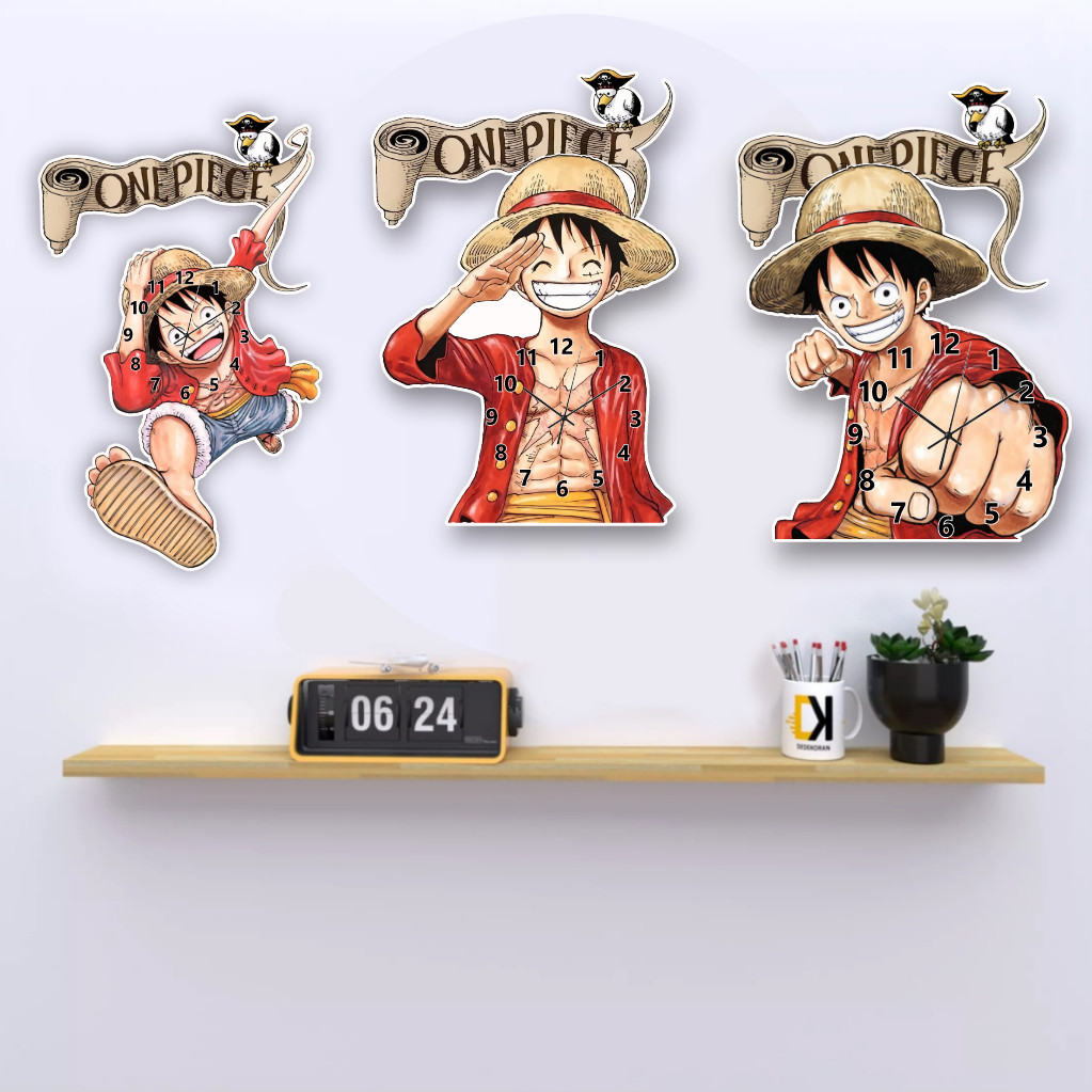 Karimika Unique Aesthetic LED Wall Clock Anime Image MONKEY D. Luffy ...