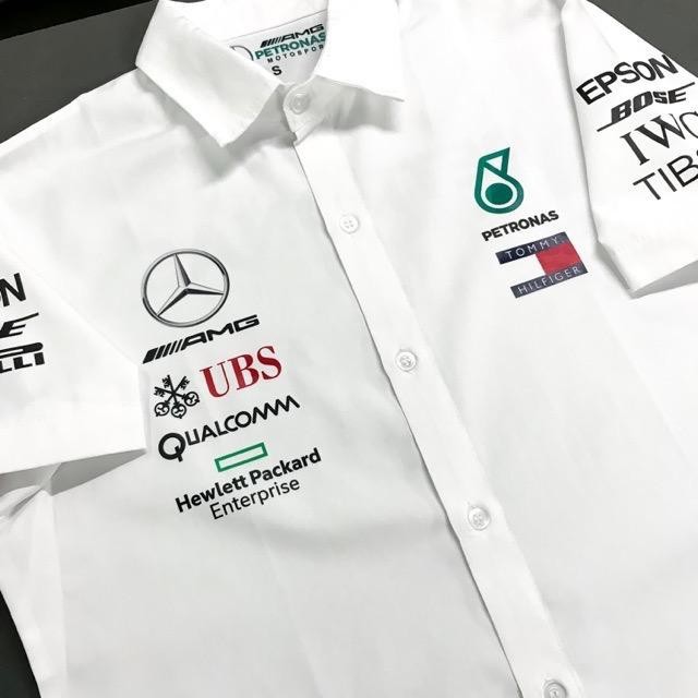 ‼️PREMIUM ITEM‼️ Official F1 Racer X Collar Shirt 100%Petronas AMG ...