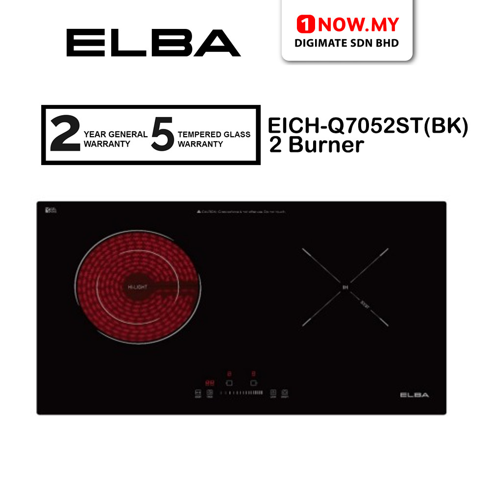 ELBA 2 Burners Induction Gas Cooker Hob EICH-Q7052ST(BK) | DUAL HEAT ...