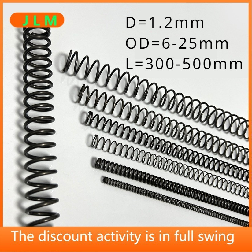(JLMQ2)Long spring wire diameter 1.2mm OD6-25mm length 300-500mm Spring ...