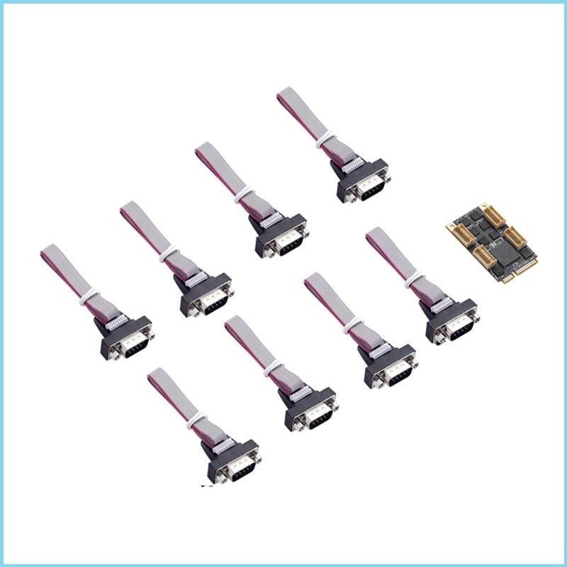 RUN MINI PCIe to 8 Port RS232 Serial Card Riser Card COM Controller ...
