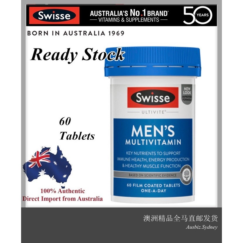 [Ready Stock EXP: 02/2027] Swisse Men's Ultivite Multivitamin ( 60 Tablets ) ( Made In Australia ...