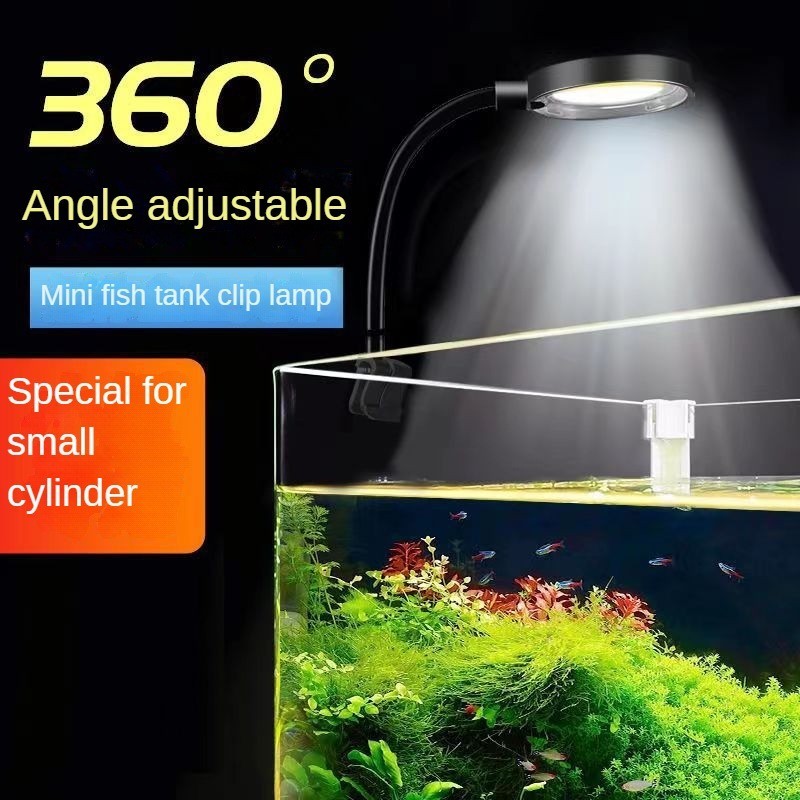 Aquatic Lamp Aquarium Small Tank Light Fish Tank Light Small Mini Clip ...