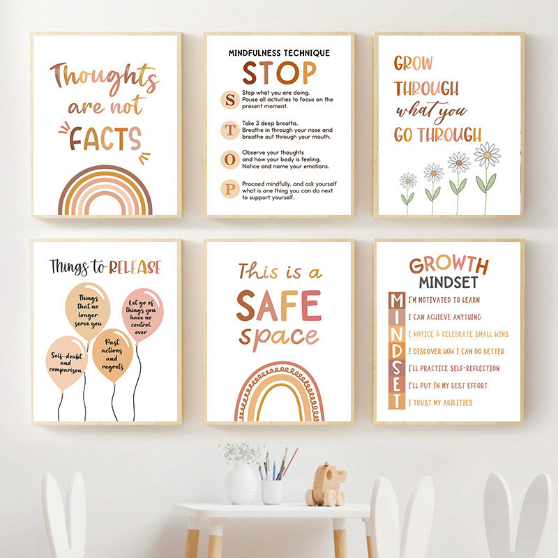 Boho Mental Health Wall Art Poster Print Picture Colorful Inspirational ...