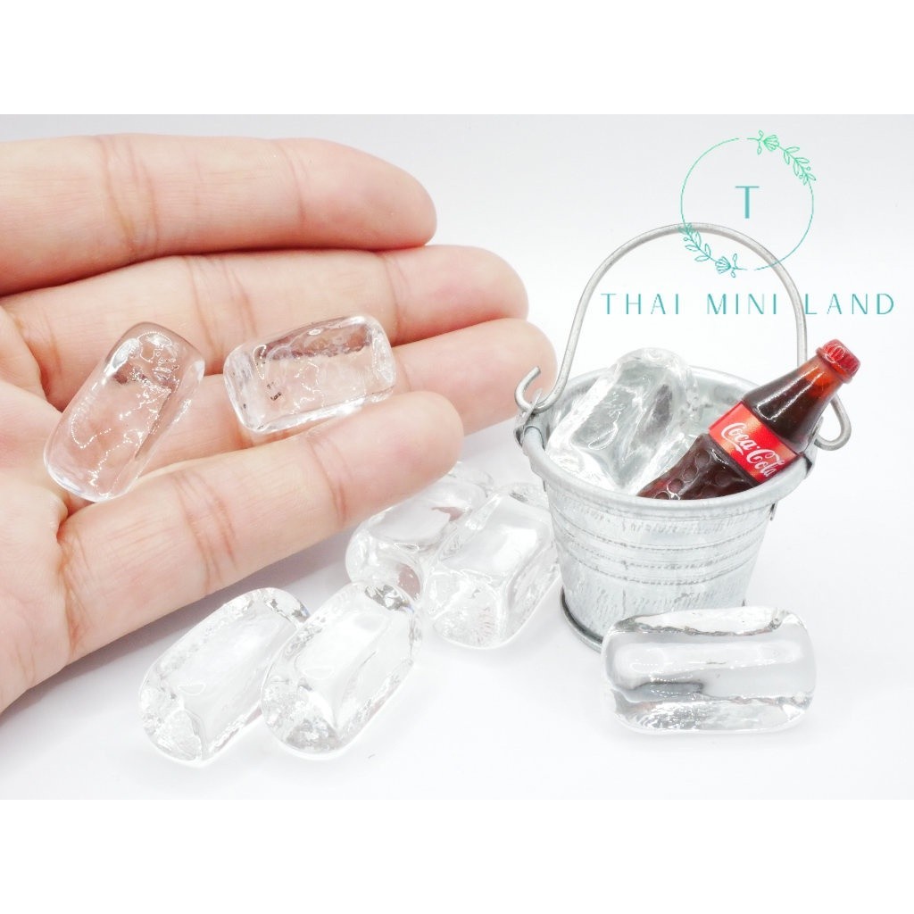 Miniature Ice Cubes Model Of Simulation Made From Real Glass Tiny Items ...