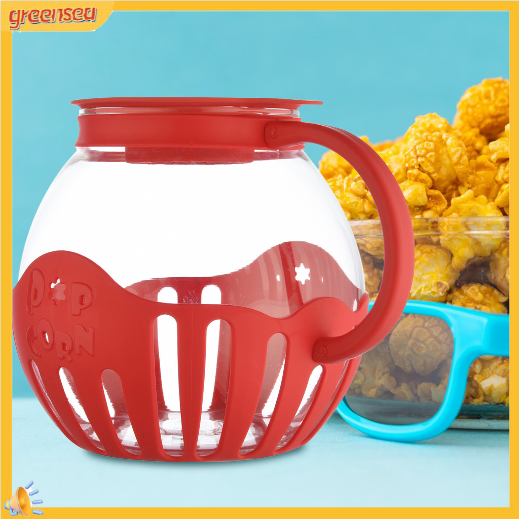 greensea| Borosilicate Glass Microwave Popcorn Popper 3-in-1 Glass ...