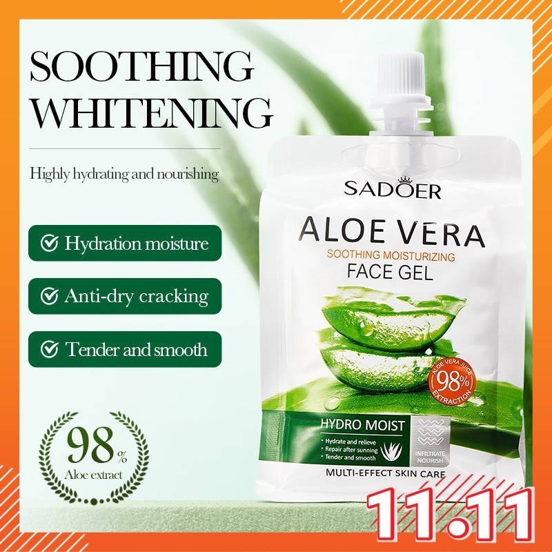 MAY SADOER Aloe Vera Soothing Moisturizing Face Gel 98% Aloe Vera Extraction Hydrate Relieve ...